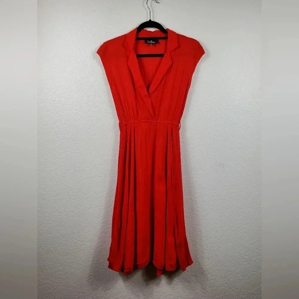 Lulus | Dresses | Lulus Always Adored Red Surplice Midi Dress Xs Party ...